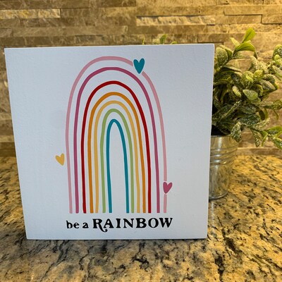 Radiate Positivity Rainbow Sign Rainbow Wood Sign Positive - Etsy