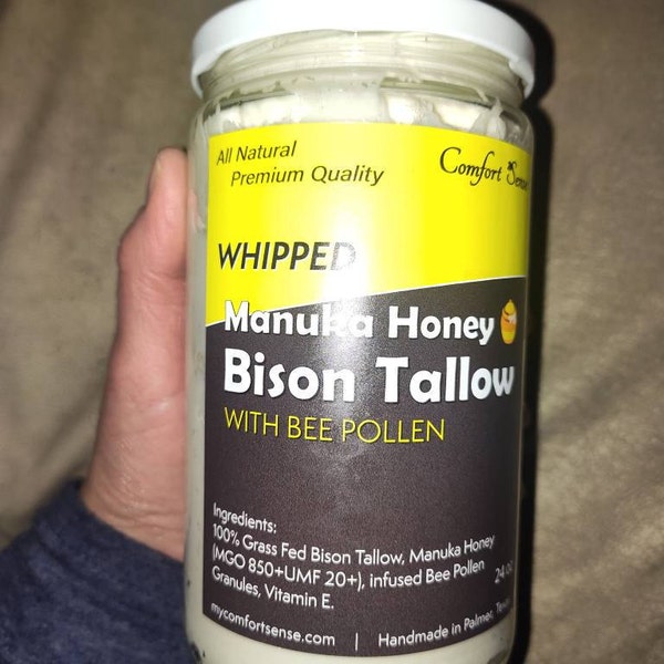 BEE POLLEN Manuka Honey & Bison Whipped Tallow Cream With 850+MGO ...