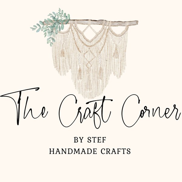 Editable Premade Logo Design, Boho Business Logo,,diy Macrame Logo ...