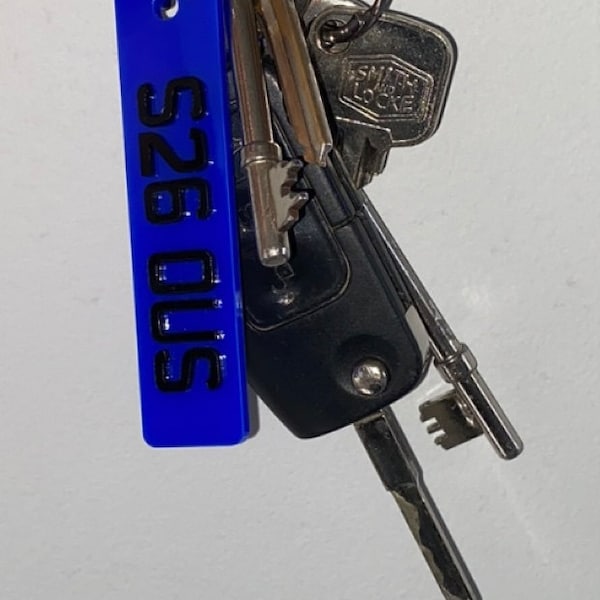 4D Number Plate Key Ring - Etsy