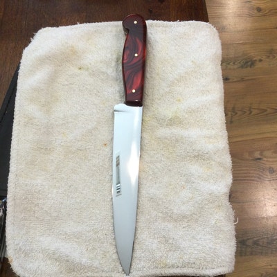 Ruby Red Pearl Scales Knife Handles . - Etsy
