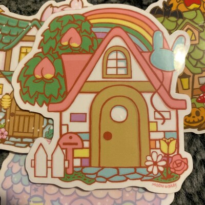 Pastel Animal Crossing Vinyl Sticker Video Game Kawaii Hard Pin New ...