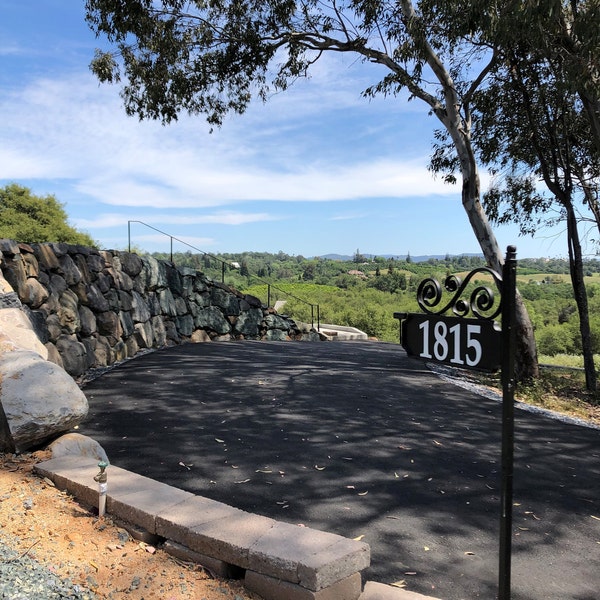 Black and White Post Address Sign, With 4" Reflective Numbers, With ...