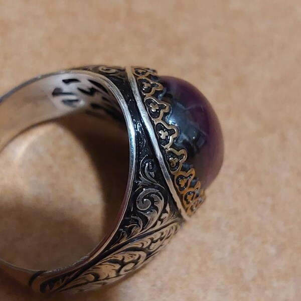 Heavy Purple Amethyst Stone , Turkish Jewelry Silver Men Ring Mens ...
