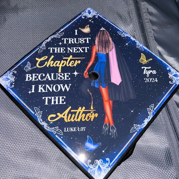 Personalized Religious Graduation Cap Topper With Verses, Black Queen ...