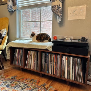 Vinyl LP Storage Bench Lo-fi Edition With Mid Century Modern - Etsy