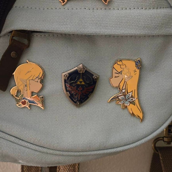 Botw Link & Zelda Hard Enamel Pin - Loz Pins - Pin Collection - Etsy