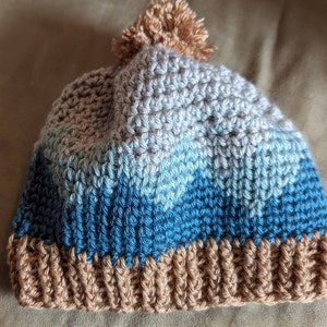 Mountain Range Hat / Adult Sizes/ Crochet Hat Pattern / Crochet Beanie ...