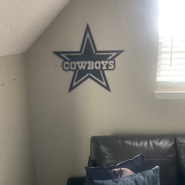 Cowboys Metal Sign | Custom Star Cowboys Sign | Texas Ranch House Decor ...