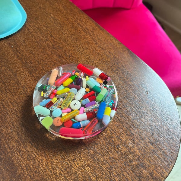 Clear Chill Pill Coaster With Sprinkles (single) - Etsy