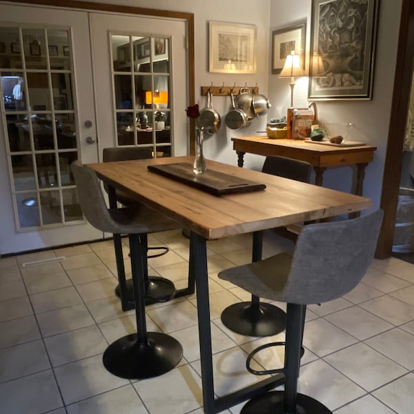 Counter Height Table ,36" High, With Powder Coated Brooklyn Leg Base ...