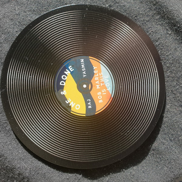 Personalised Vinyl Record Coaster Round Printed Acrylic Drinks Coaster ...