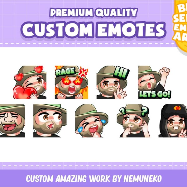 9x Custom Emotes for Twitch, Youtube, Discord or Facebook / Custom ...