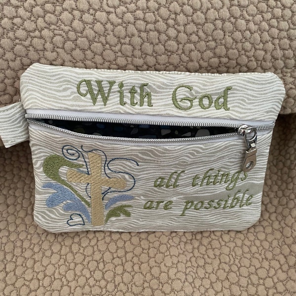 ITH With God Zipper Bag, Cross Zipper Bag, in the Hoop Zipper Bag ...