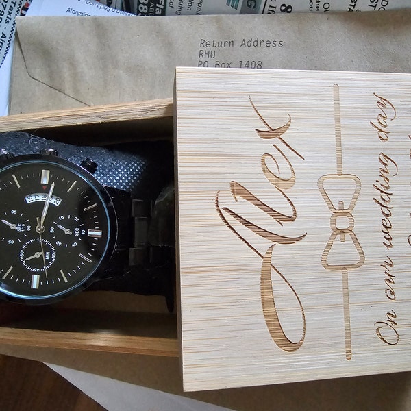 Custom Wrist Watch, Mens Watch, Engraved Watches for Groomsmen, Wedding ...