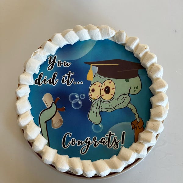 Cake Topper Sponge You Did It! Edible Image Birthday Round Circle - Etsy