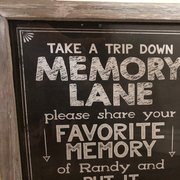 Personalized MEMORY LANE Printable Digital Chalkboard Leave Your ...