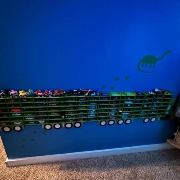 Natural Wooden Monster Truck Storage, Monster Truck Display Case ...