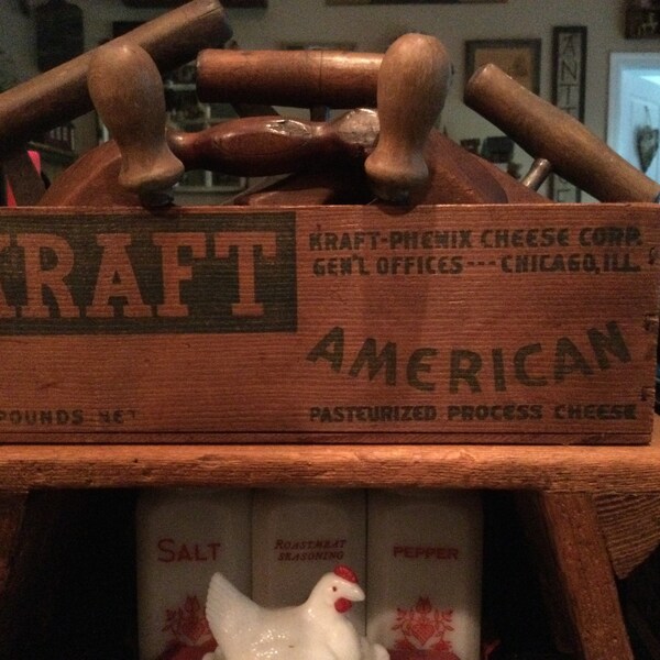 Vintage Dovetailed Wood Starch Crate T. Kingsford & Sons Silver Gloss ...