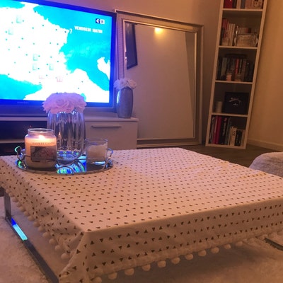 Aztec Table Cloth, Triangle Print, Gray and White, 100% Cotton, Cabana ...