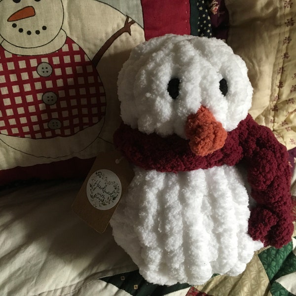 Knit Snowman Pillow, Snowman Pillow, Snowman Decor, Snowman Gift ...