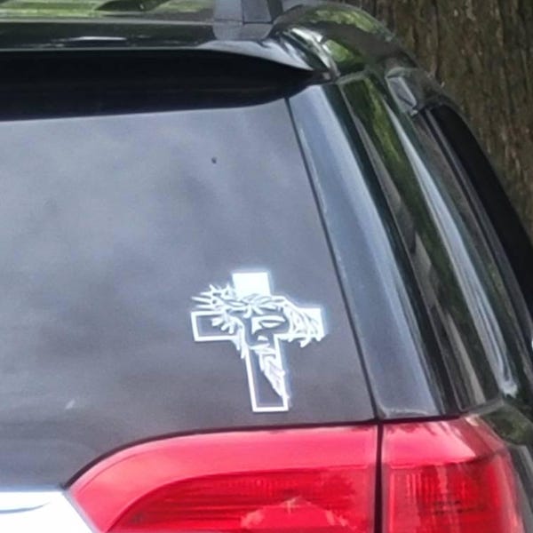 Jesus Cross Decal, Car/truck/windshield/bumper/laptop/vinyl/holographic ...