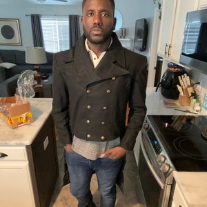 New Gray Coachman's 3 Layers Cape the Garrick Wool Long Coat - Etsy