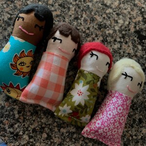 Set of 4 Miniature Rag Dolls Tiny Dolls, Miniature Dolls, Dollhouse ...