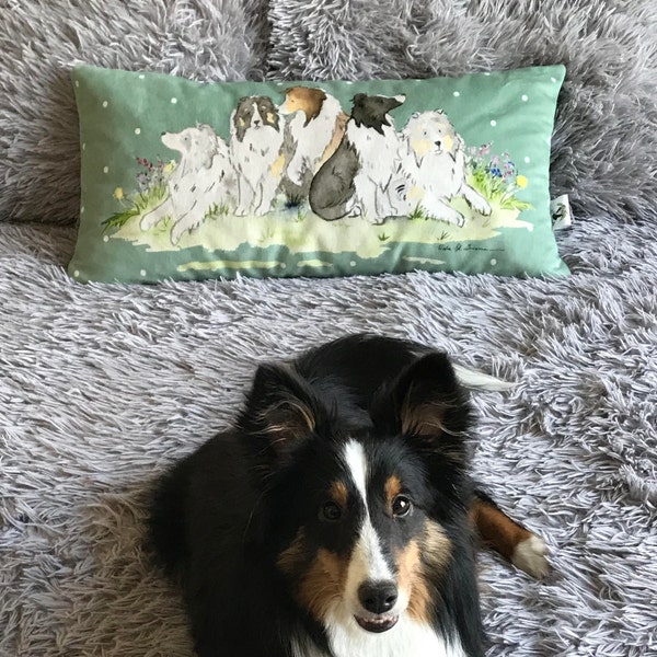 Sheltie Pillow Cover, Shetland Sheepdog Pillow Case, Lumbar Pillow ...