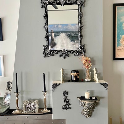 Dark Cottagecore Mirror, Rose Garden, Princess Mirror, Black Wall ...