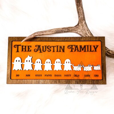 Halloween Family Sign Svg, Ghost Family Sign Svg, Halloween Svg, Ghost ...