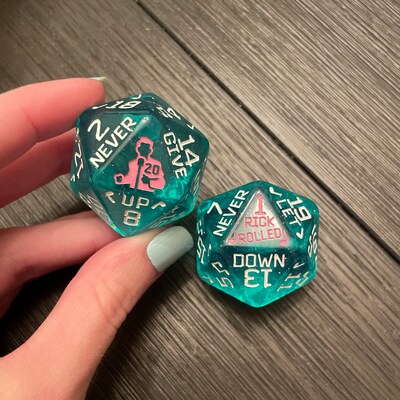 Rick Rolled 34mm D20 Original Designed Custom Dice DND DICE - Etsy