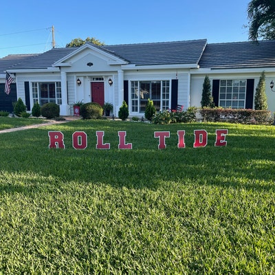ROLL TIDE YARD Letters Alabama Crimson Tide Football Yard Card Game Day ...