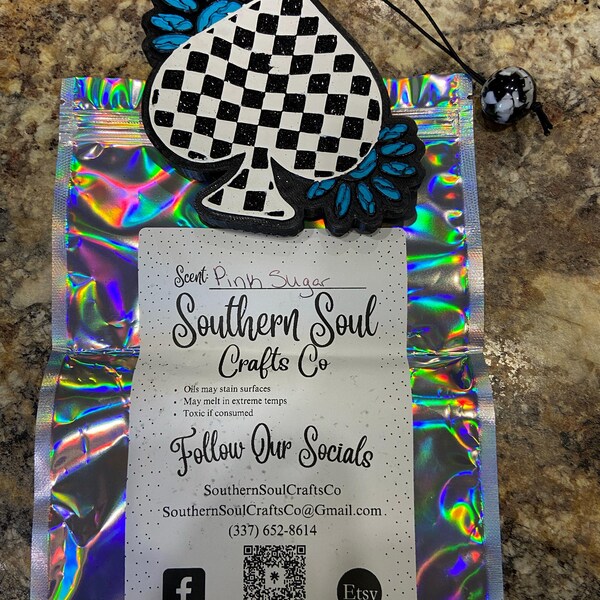 Fringe Playing Card Freshie, Fringe Freshie, Scented Car Freshie, Gift ...