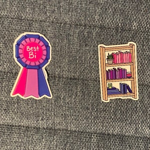 Bisexual Pride Bookshelf Sticker Waterproof Dishwasher Safe Bi Subtle ...