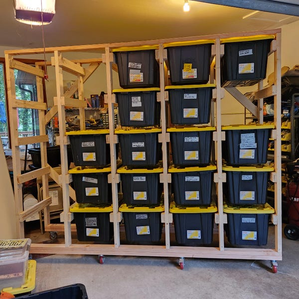 Ultimate 27-gallon Tote Storage Rack Plans | Garage Shelves Plans (4x5 ...