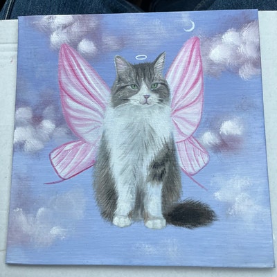 Cat Meme Original Paintings With Mini Easel - Etsy