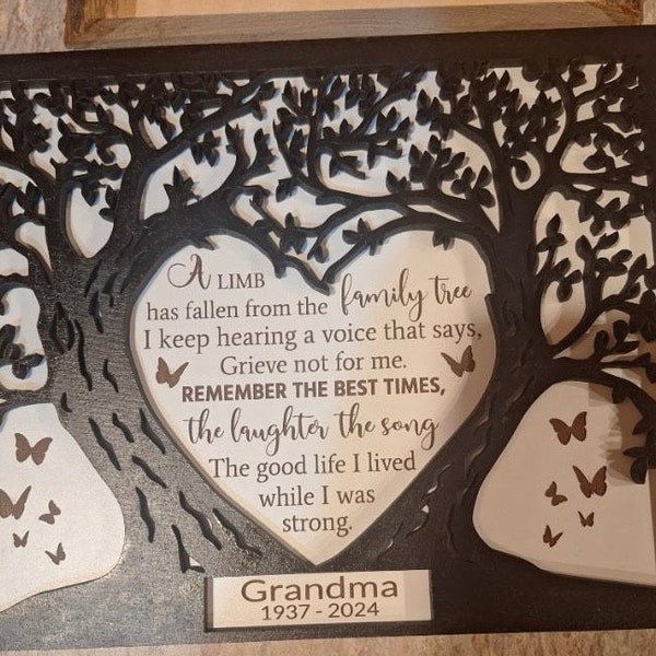 Memorial Tree / A Limb Has Fallen From Our Family Tree / Sympathy Gift ...