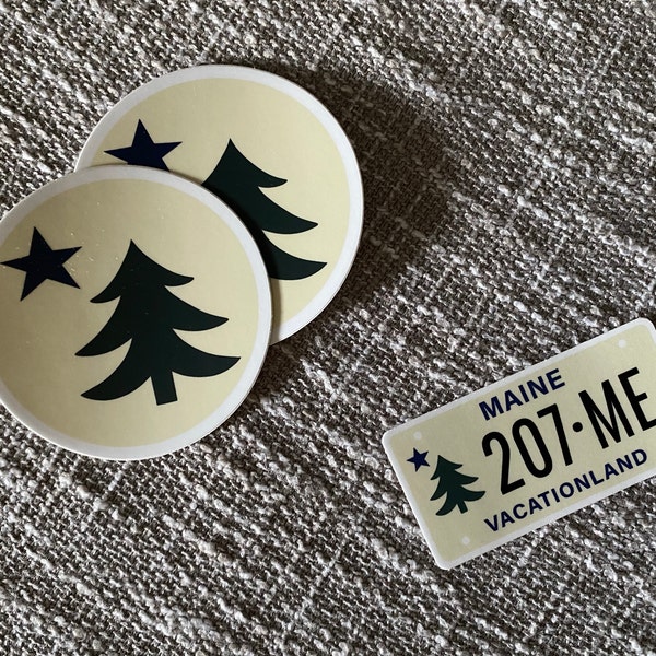 Katahdin Sticker - Maine 1901 Flag License Plate Stickers - Maine ...