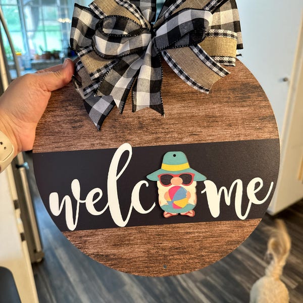 Interchangeable Welcome Gnome Sign for Front Door Home Decor New Home ...
