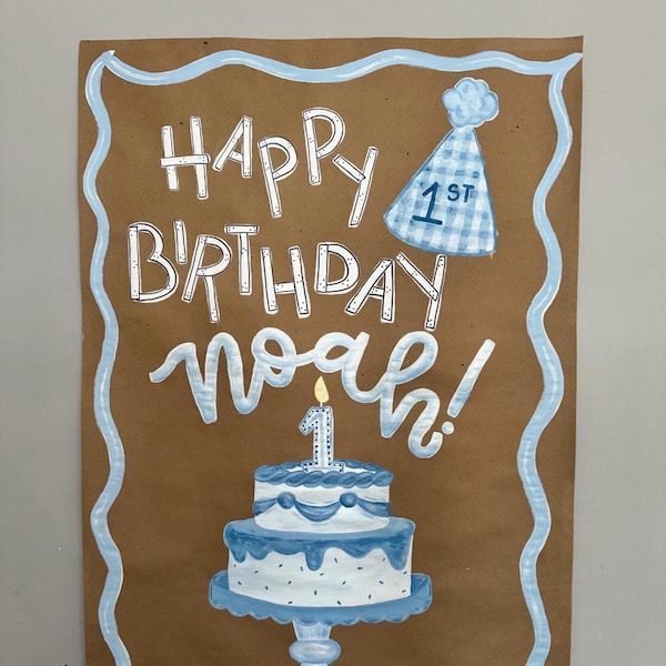 Hand Painted Classroom Banner- Brown Paper Banner- Custom Decor ...