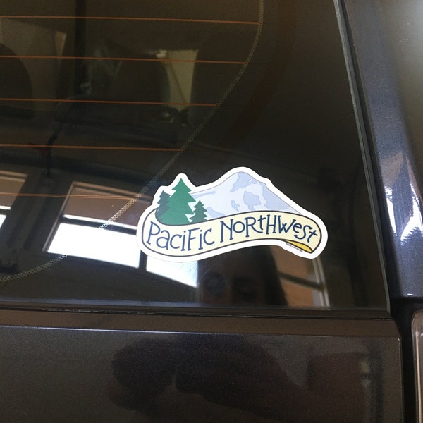 Pacific Northwest Vinyl Sticker: Hand Lettered Mountain Design - Etsy