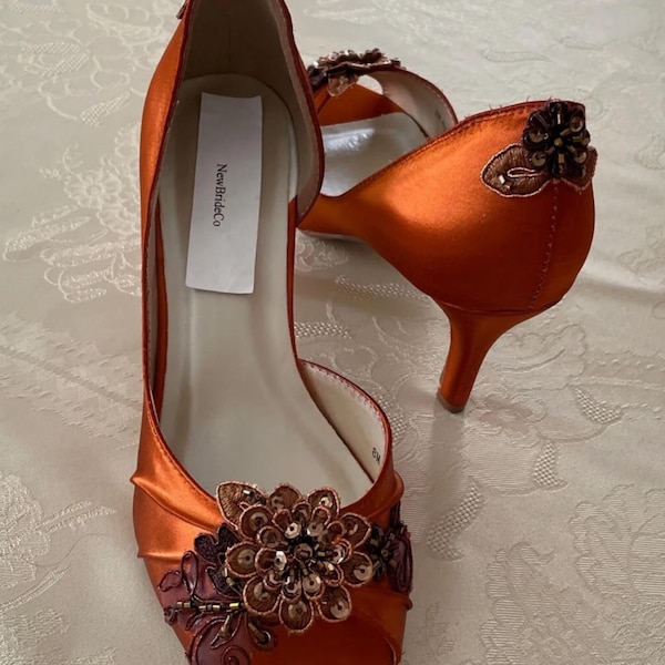 Copper Wedding Shoes,mother of the Bride Copper Color Shoes, Low Mid ...