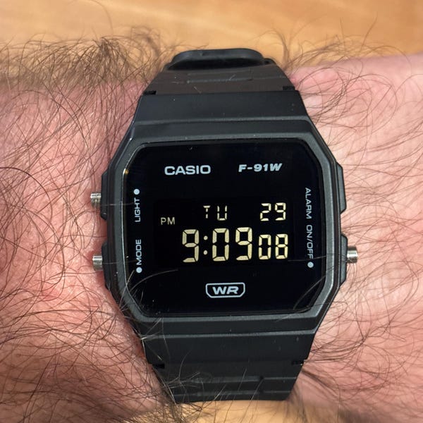 Custom Black Casio F91W Inverted Screen Mod - Etsy
