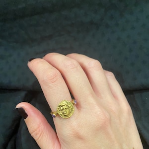 Historical Greek Deer Intaglio Glass Ring 925 Sterling | Etsy