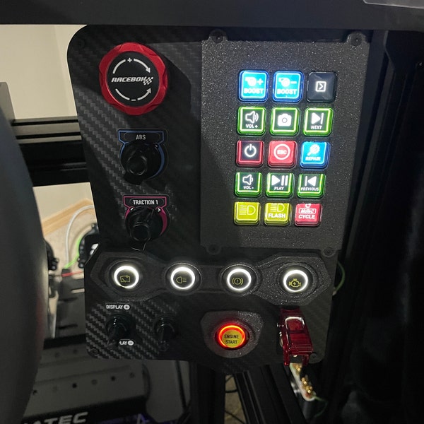 Carbon Fiber GT3-PRO Sim Racing Button Box With RGB & LCD Display ...