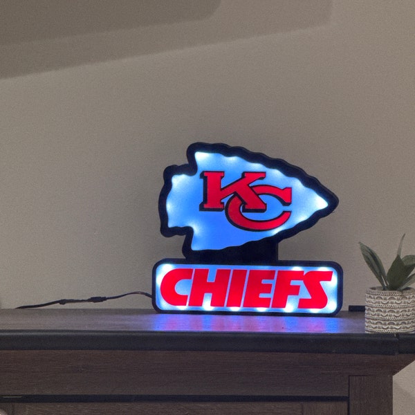 Kansas City Chiefs 3D Printed Light Box – Illuminate Your Fan Cave! - Etsy