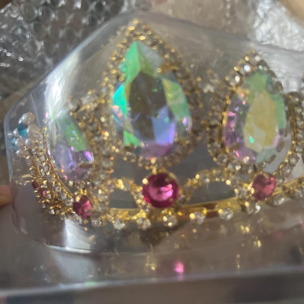 Rapunzel Tiara Acrylic Diamond Crown Crystal Tiara Sparkling Rhinestone ...