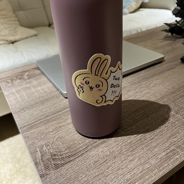 Chiikawa Usagi Sticker: "two Dolla!" Waterproof Vinyl Die-cut - Etsy