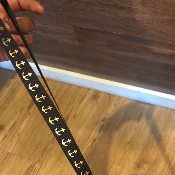 Navy Blue and Gold Anchor Lanyard, Tropical Lanyard, Beach Lanyard ...